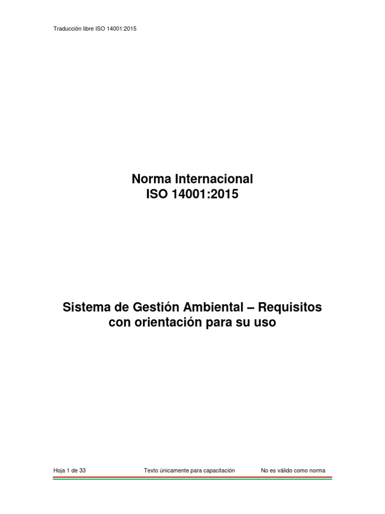 Norma ISO 14001 - 2015 | Descargar gratis PDF | Auditoría | Evaluación del ciclo de vida