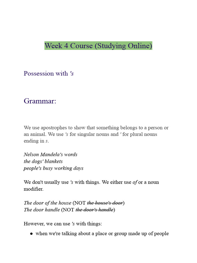 Week 4 Course | PDF | Educational Technology | Noun