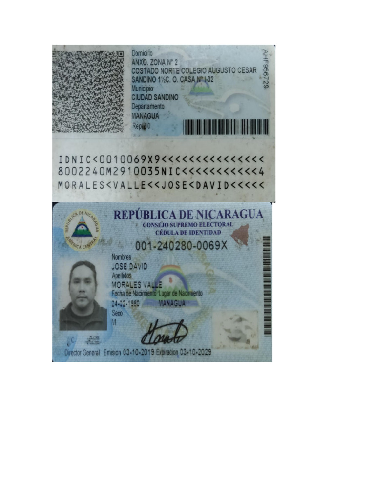 Cedula David Morales | PDF