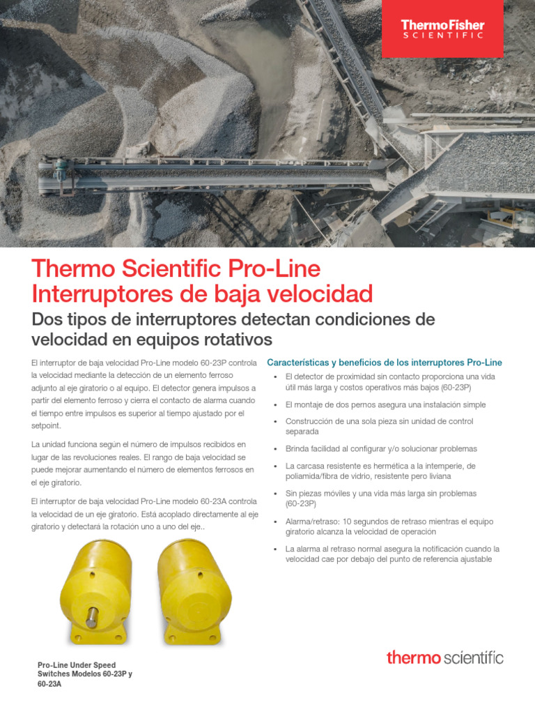 Under Speed Switch - ThermoFisher 60-23P | PDF