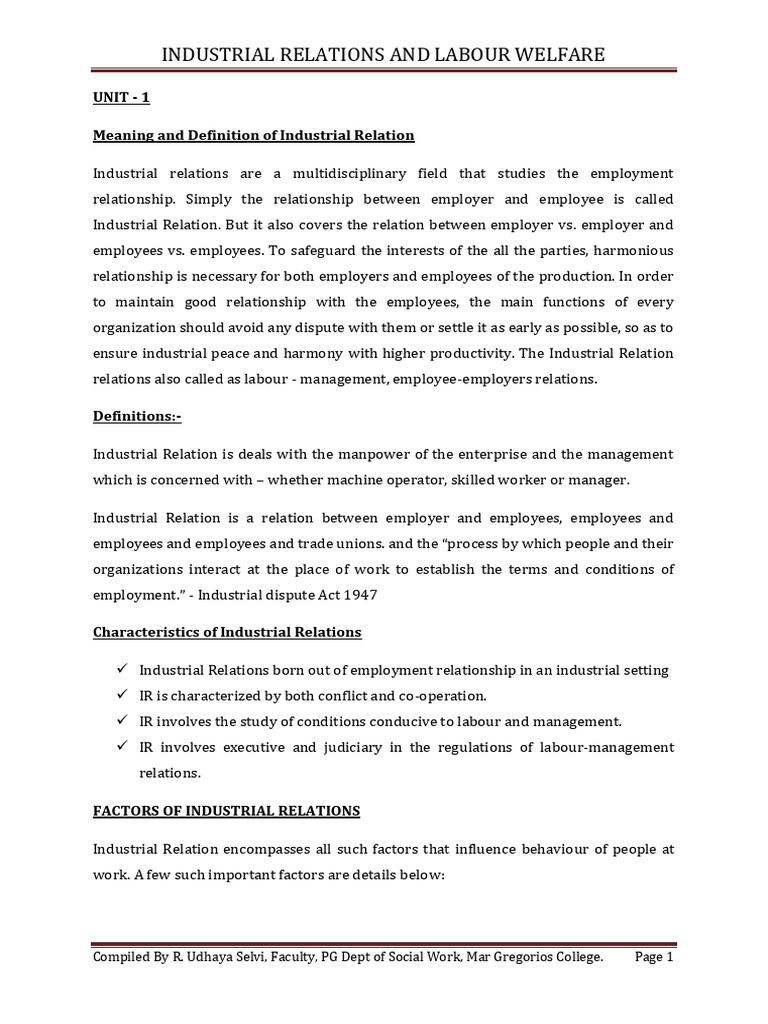 Understanding Industrial Relations Dynamics | PDF | Mediation | Trade Union