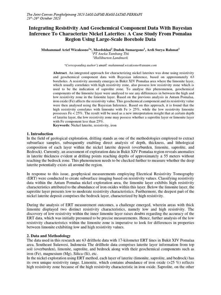 JCP2023 Nickel Extended Abstract | PDF | Statistical Inference