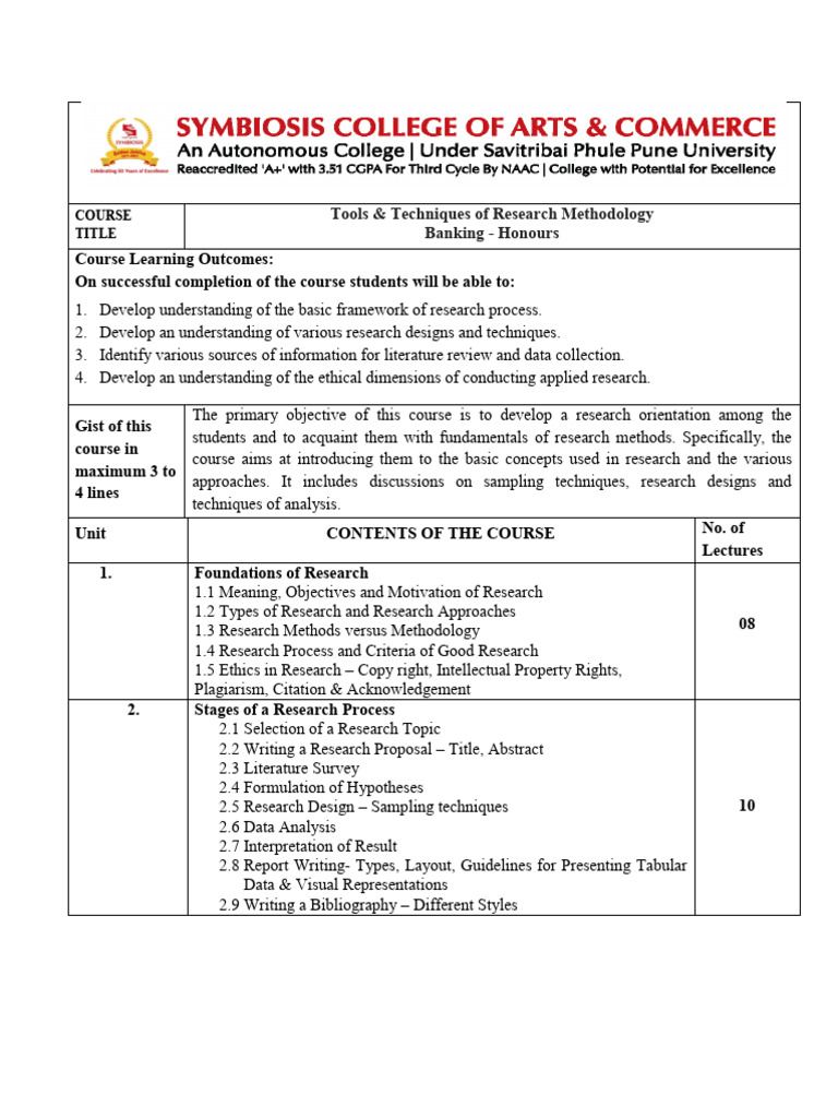 Tools & Techniques of Research Methodology - Banking | PDF ...