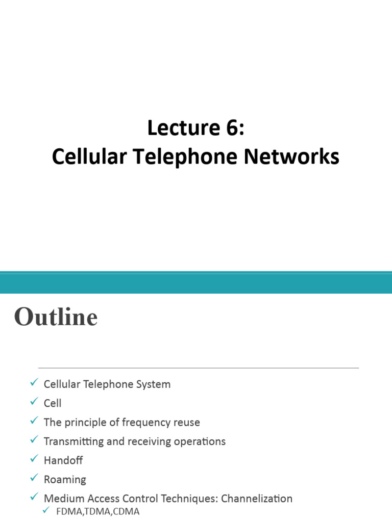 Lec6 Cellular Telephone Networks | PDF | Cellular Network | Channel Access Method