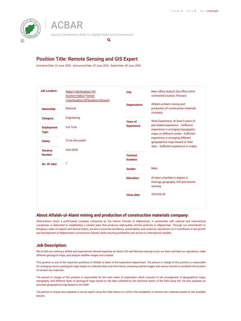 ACBAR - Remote Sensing and GIS Expert | PDF | Geographic Information System | Topography