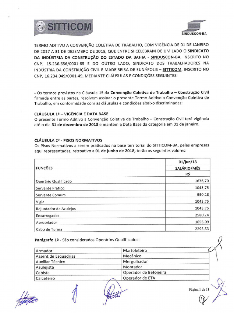 Termo Aditivo CCT 2018 | PDF