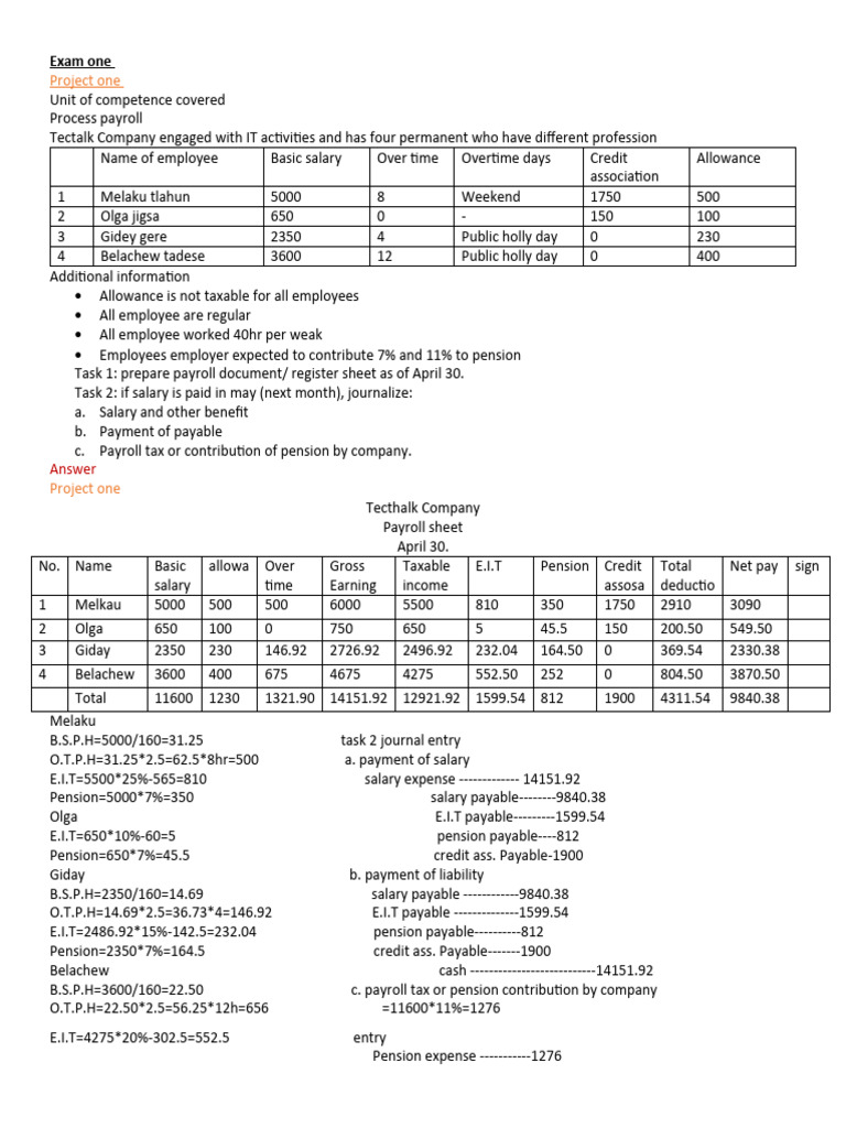 Coc Exam Level 4 | PDF | Expense | Payroll Tax Coc Exam Level 4 | PDF | Expense | Payroll Tax
