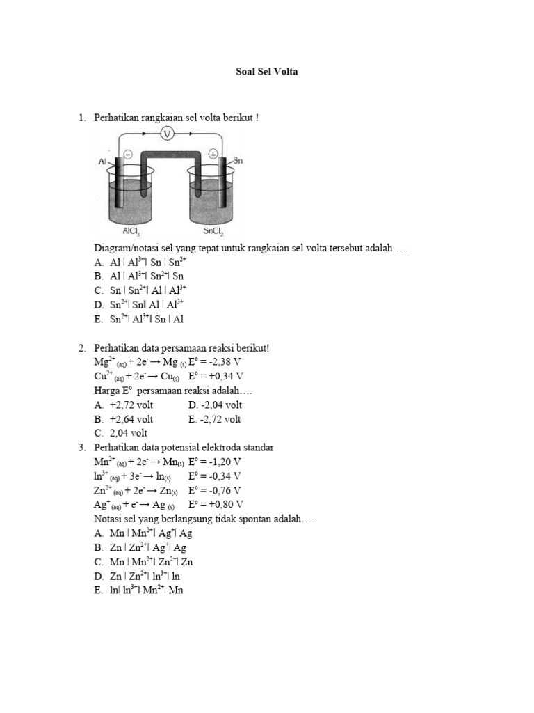 Soal Sel Volta | PDF