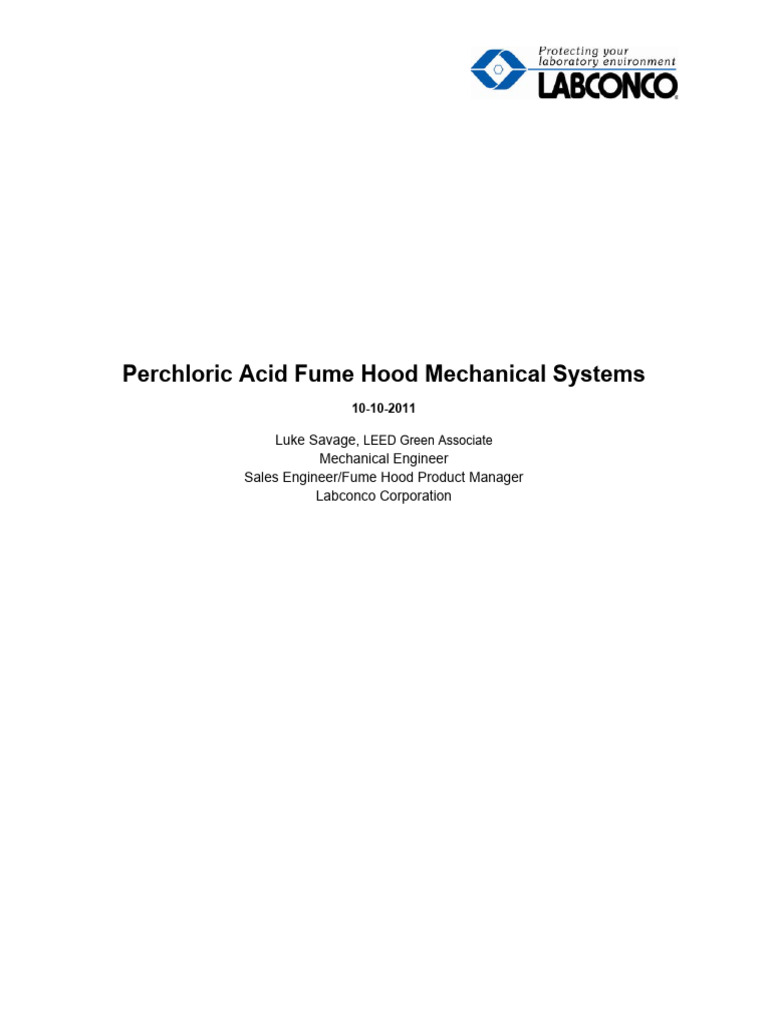 Labconco Acid Mechanical Systems | PDF | Duct (Flow) | Stainless Steel