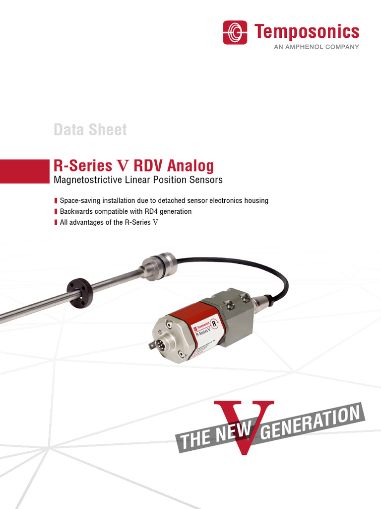 Data Sheet R-SeriesV RDV Analog 552135 EN | PDF | Electrical Connector | Sensor