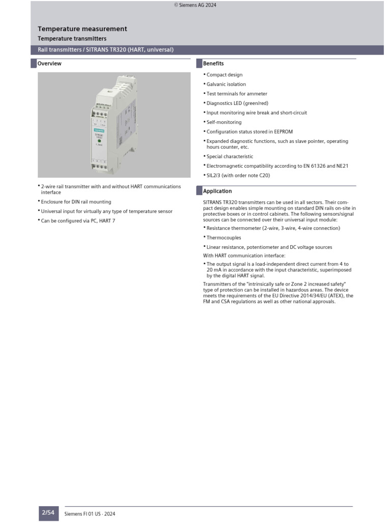 Sitrans tr320 Hart Universal - 2024 | PDF | Microcontroller | Analog To ...