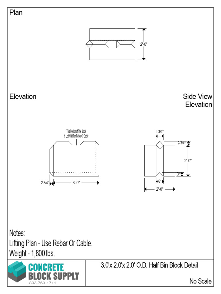 3.0x 2.0x 2.0 O.D. Half Bin Block Detail | PDF