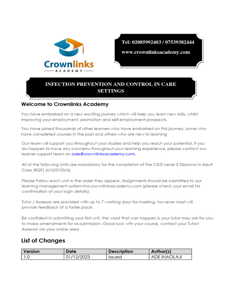 Infection Control in Care Settings | PDF | Personal Protective ...