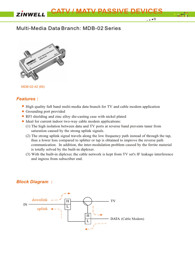 MDB 02 X | PDF | Cable Television | Electromagnetic Interference
