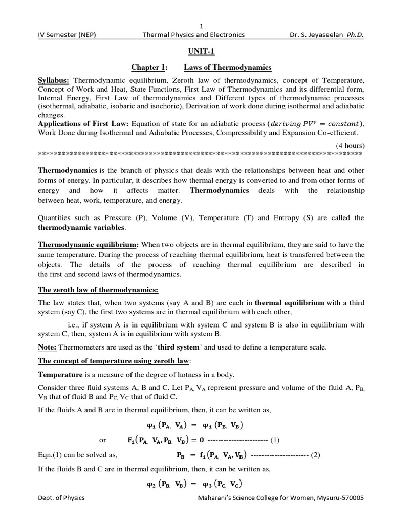 4 Sem NEP (FULL) - 1 | PDF | Heat | Entropy