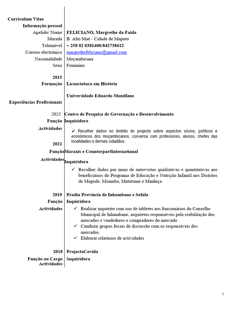 Curriculum Margrethe | PDF | Carreira e Crescimento | Negócios