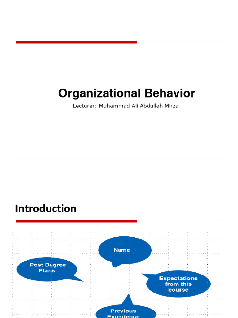 OB Lecture 1 | PDF | Psychology | Organizational Behavior