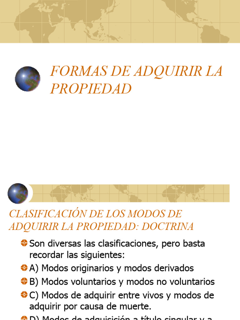 Der Reales Unidad 5 Formas de Adquirir La Propiedad | PDF | Propiedad ...