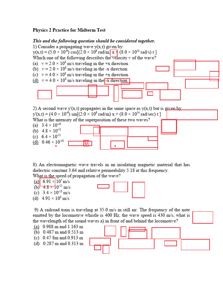 Physics - 2 - Practice Without Answer | PDF | Diffraction | Wavelength