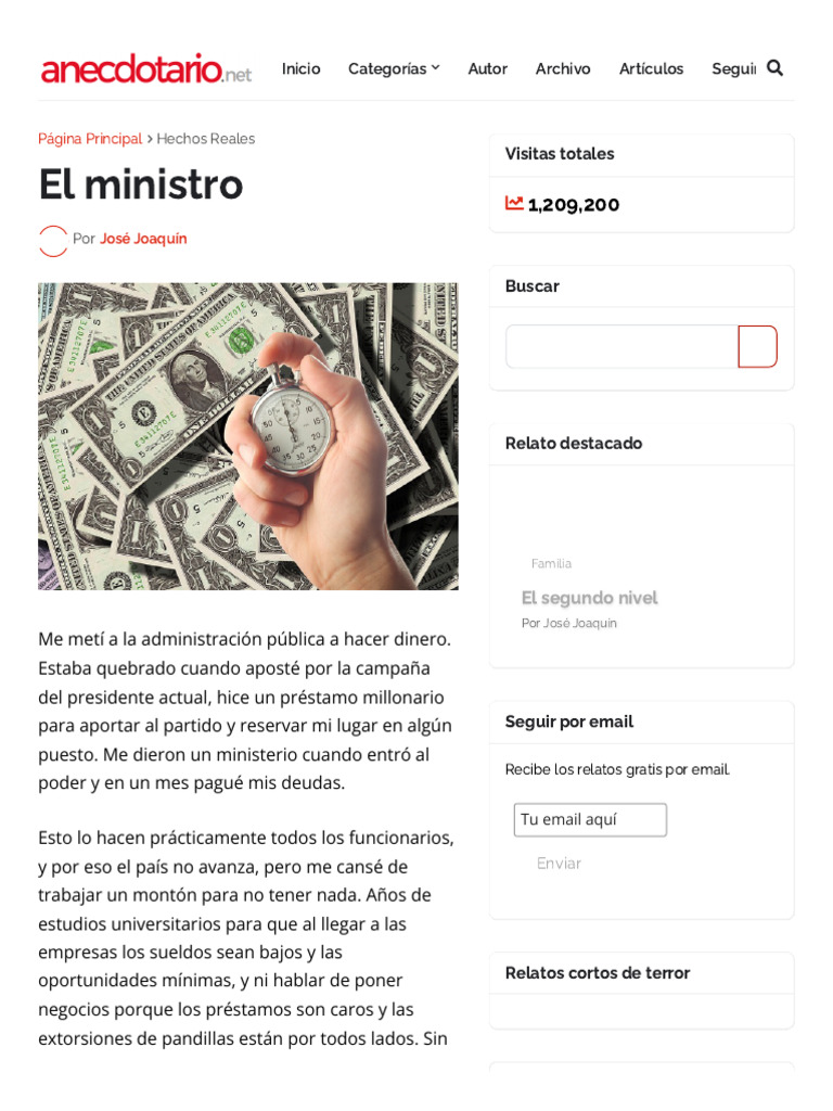 El Ministro - Relatos Cortos, Historias, Cuentos | PDF