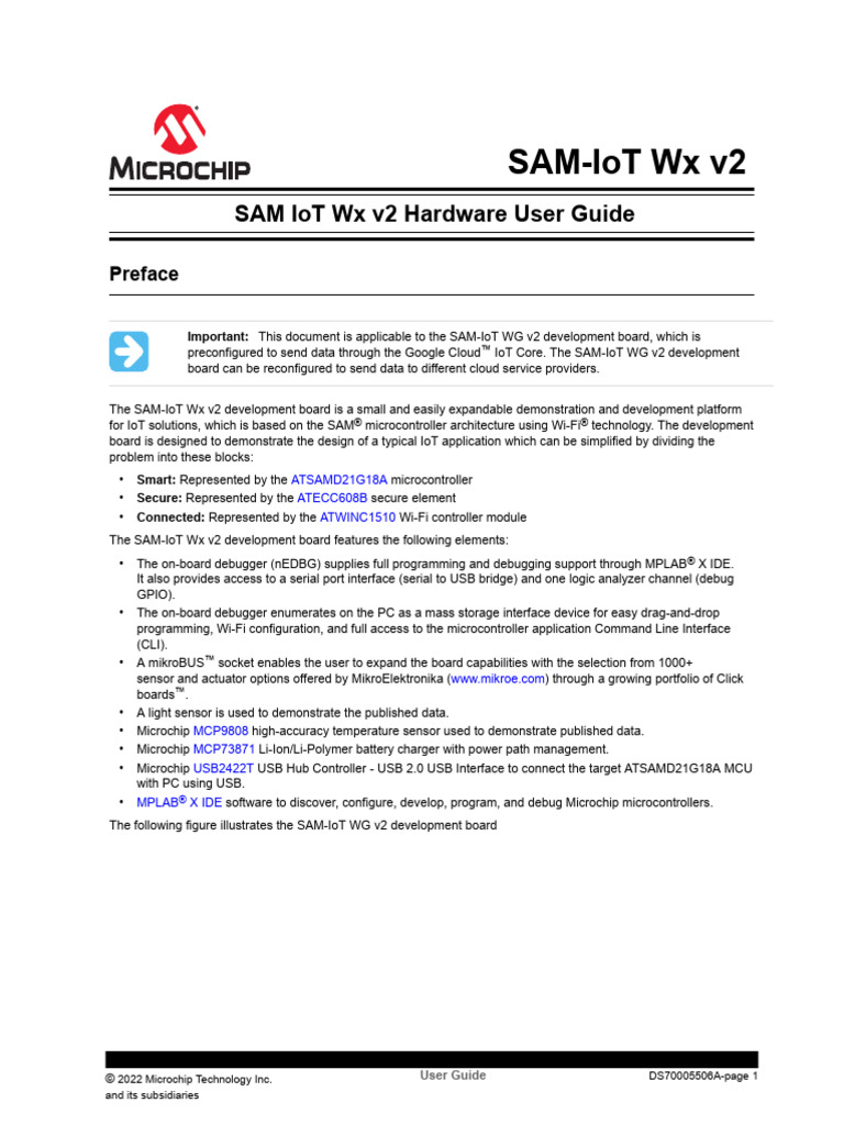 SAM-IoT-Wx-v2-Hardware-User's-Guide-DS70005506 ATSAMD21G18A | PDF ...