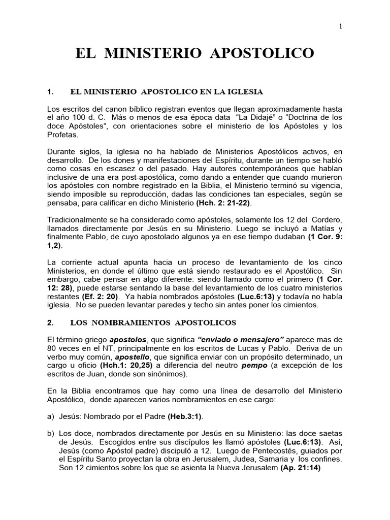 1-El Ministerio Apostolico | PDF | Apóstol | Moisés