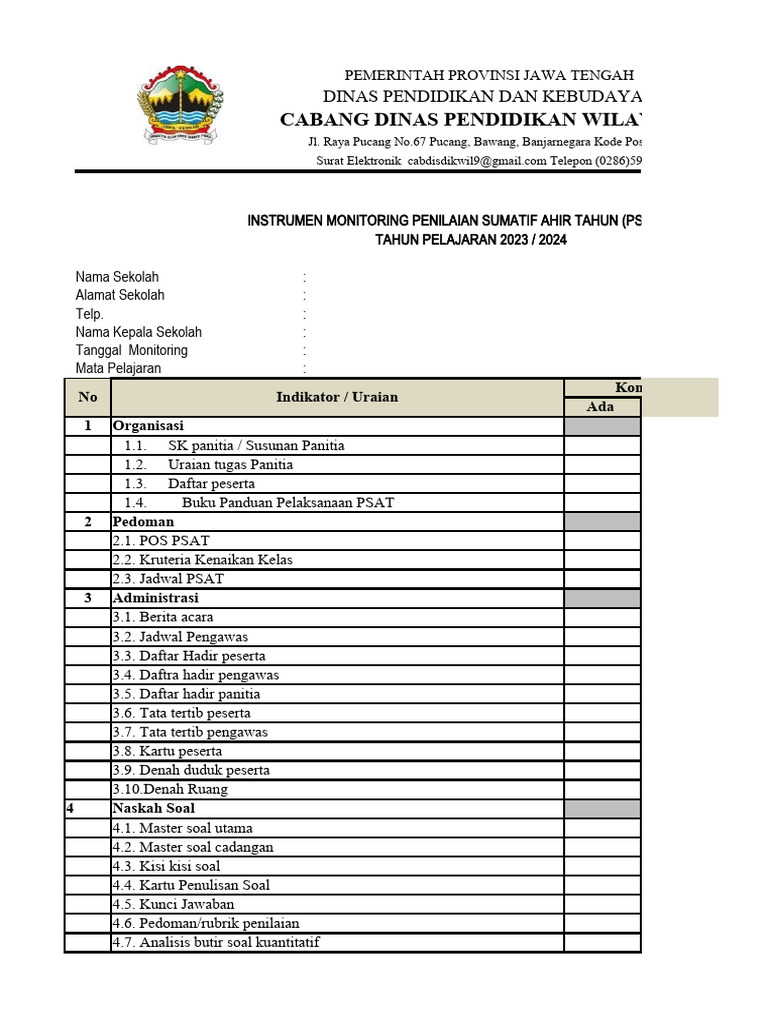 Instrumen PSAT 2024 | PDF
