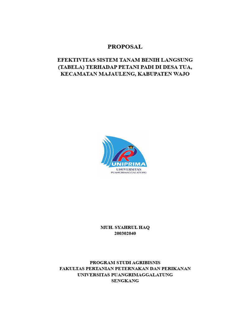 Proposal Callu Haq Fix 015813 | PDF
