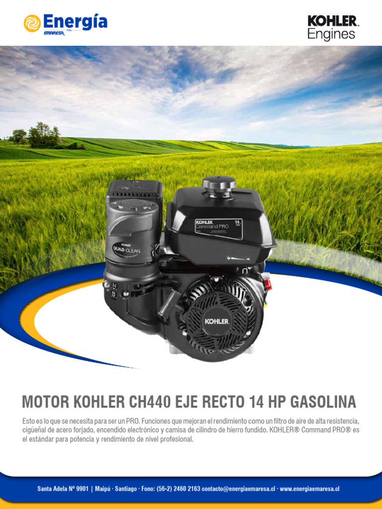 FICHA Motor Gasolina KOHLER CH 440 Eje Recto 14 HP 1 | Descargar gratis PDF | Motor de ...