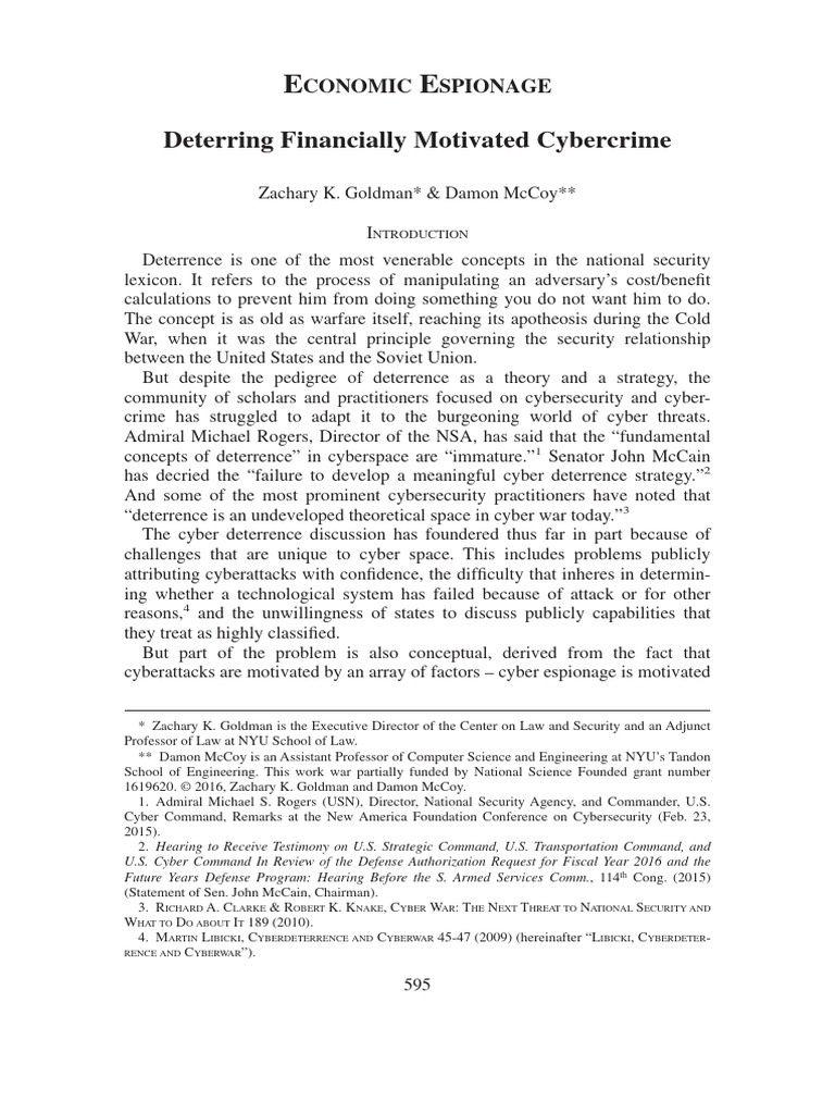 Deterring Financial Cybercrime Strategies | PDF | Cyberwarfare | Security