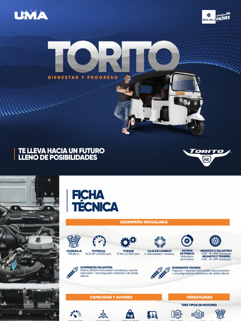 Brochure Bajaj Torito. | PDF | Neumático | Vehículos