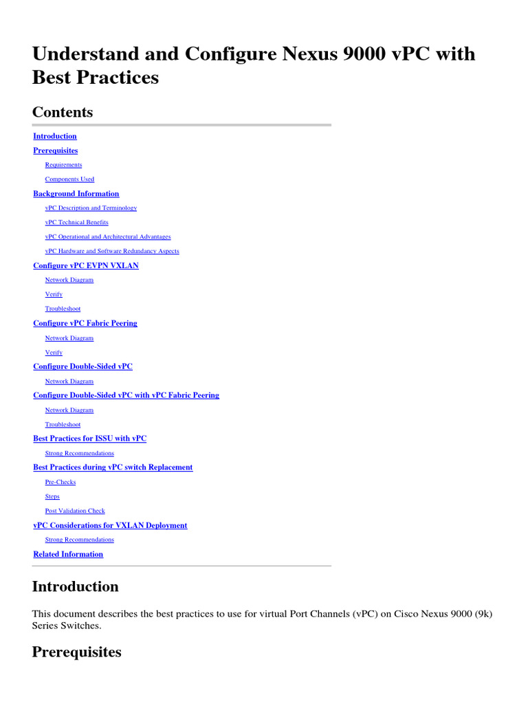 Understand and Configure Nexus 9000 VPC | PDF | Computer Network | Ip Address