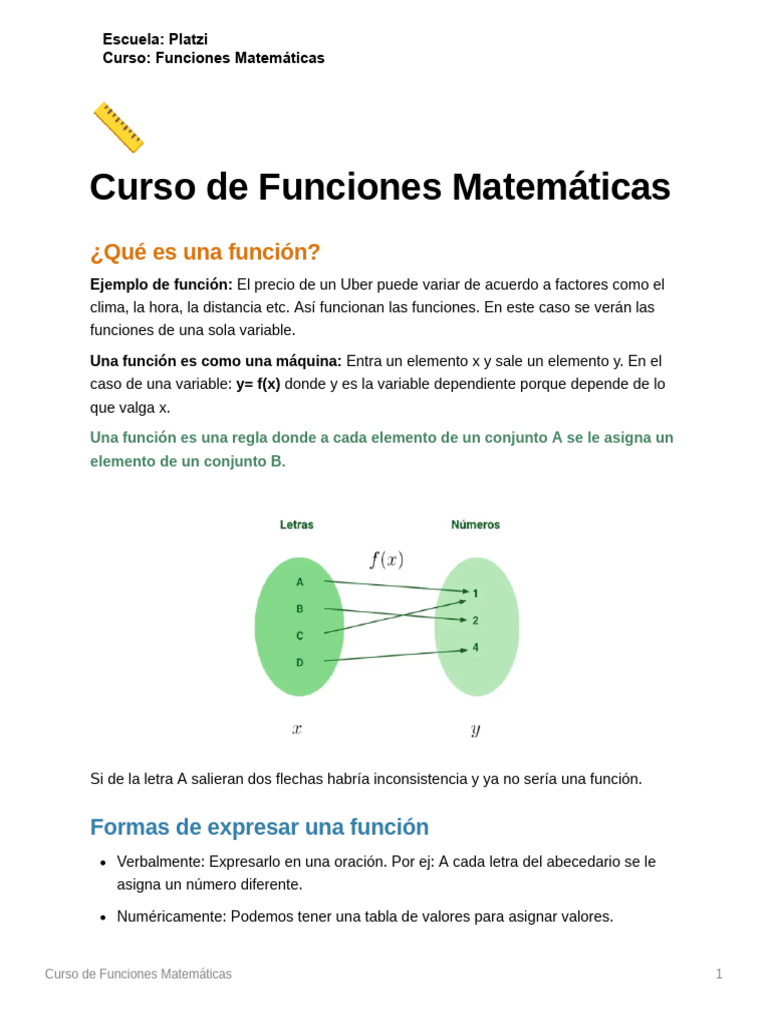 Funciones Matematicas para Calculo | PDF | Función (Matemáticas ...