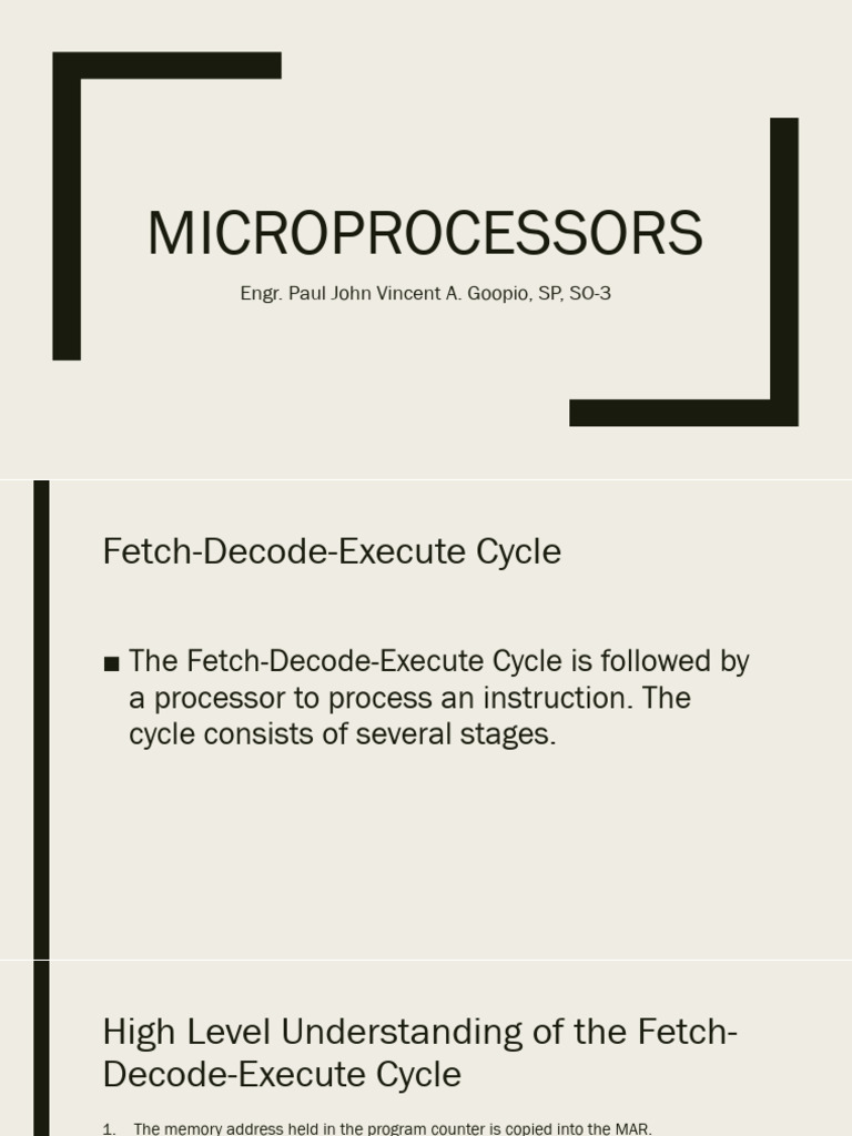 Fetch Decode Execute Cycle | PDF | Central Processing Unit | Integrated Circuit