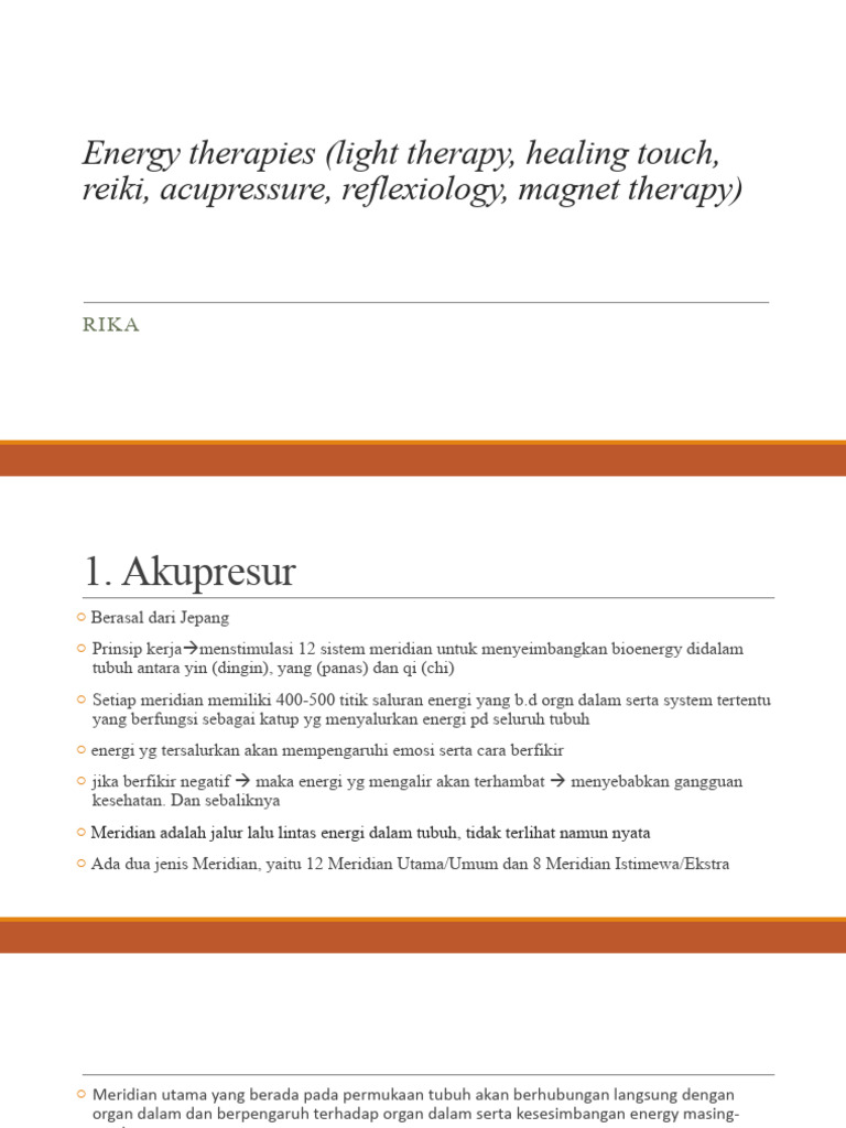 Terapi Energi: Akupresur dan Reiki | PDF