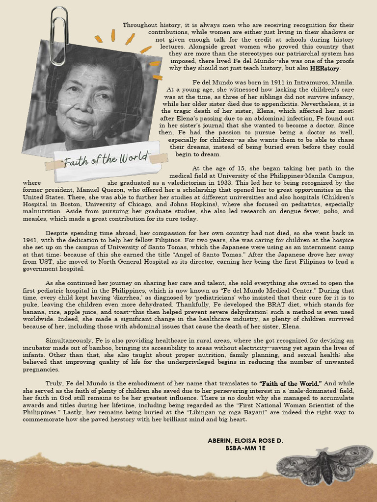 Biography Fe Del Mundo | Download Free PDF | Health Sciences | Medical ...