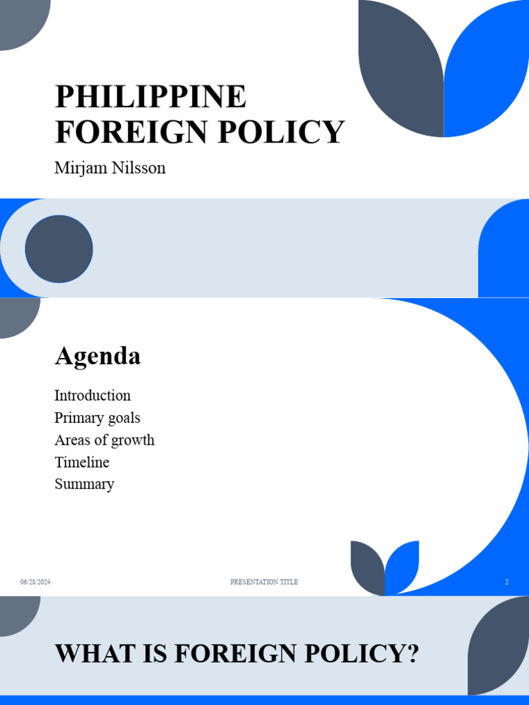 Philippine Foreign Policy 1 | PDF | Electronic Business | Business