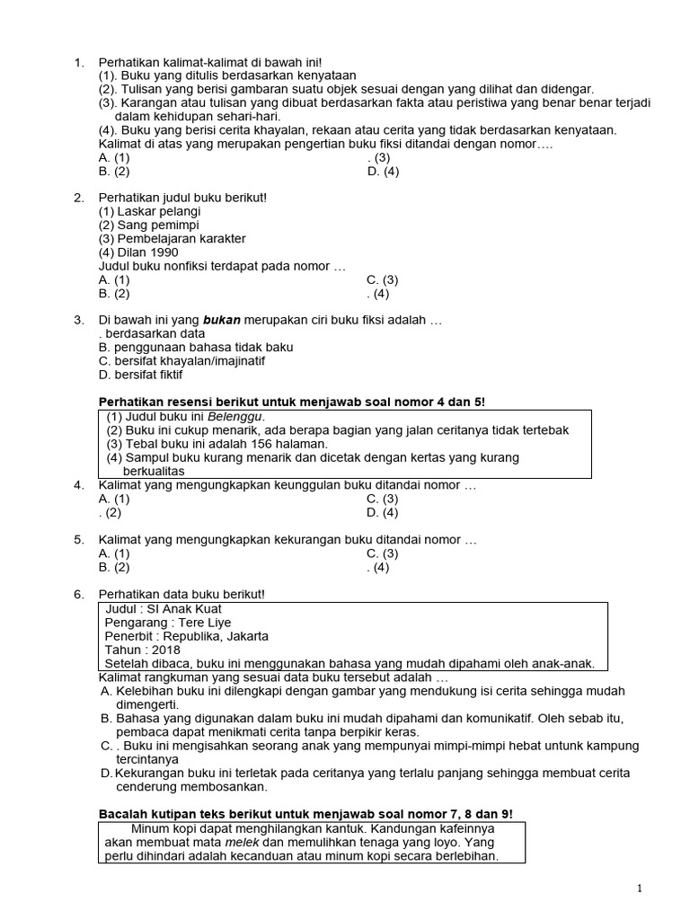 latihan soal PAS | PDF