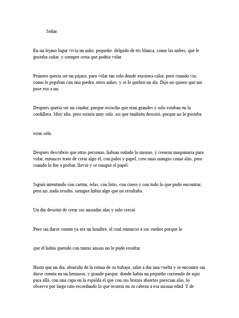 Cuento Soñar Pdf