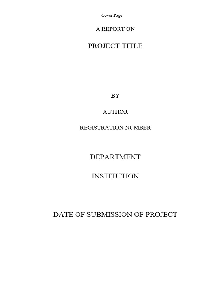 Project Report Template for CET | PDF