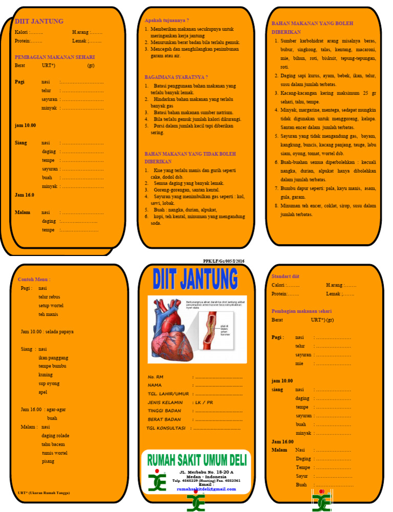 Leaflet Diit Jantung | PDF | Memasak, Makanan, & Anggur