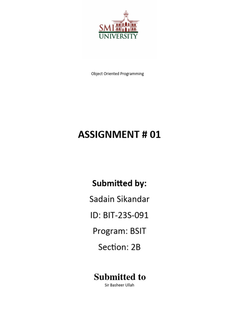 Oop Assignment 01 | PDF | Square Root | Computer Programming Oop Assignment 01 | PDF | Square Root | Computer Programming