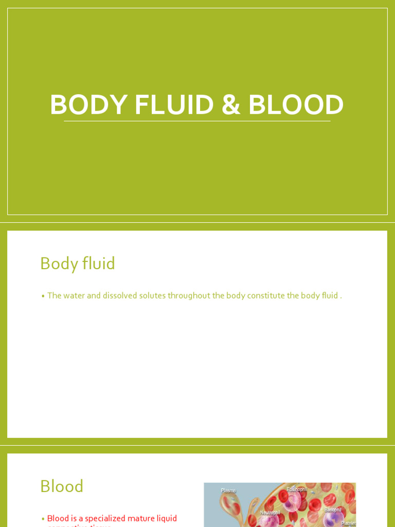 6 Body-fluid-Blood PDF | PDF | White Blood Cell | Blood Type