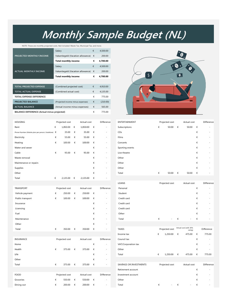 Sample NL Expense Sheet | PDF | Credit | Finance & Money Management