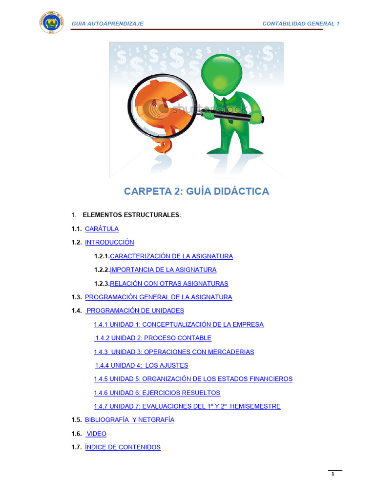 Guía Autoaprendizaje Contabilidad Gen Pdf Contabilidad Chat En Linea