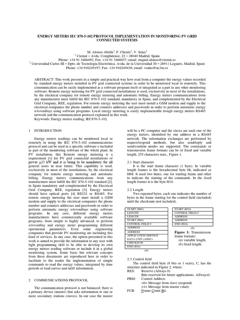 Energy Meters Iec 870-5-102 Protocol Imp | PDF | Bit | Byte