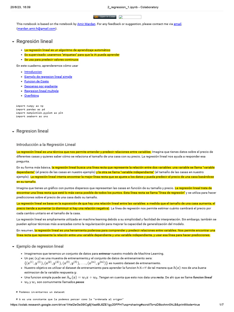 02 - Regression - 1.ipynb - Colaboratory | PDF | Análisis de regresión | Regresión lineal