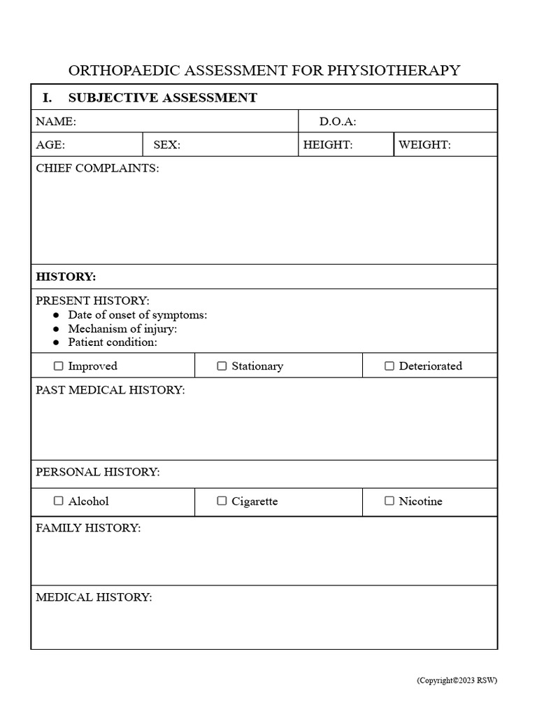 IP Orthopaedic Assessment PT. | PDF | Pain | Senses