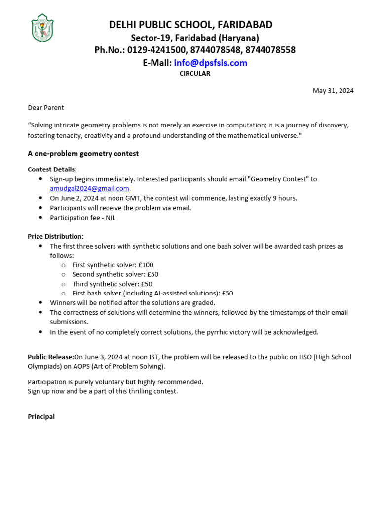 Geometry Contest for Parents | PDF