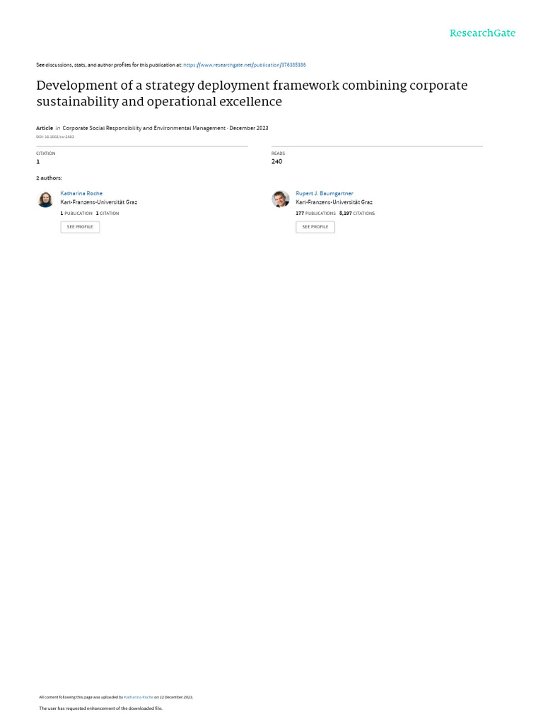 Development of A Strategy Deployment Framework Combining Corporate ...